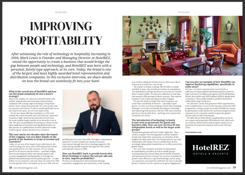 HotelREZ CEO Discusses Hotel Profitability in The Hotel Magazine